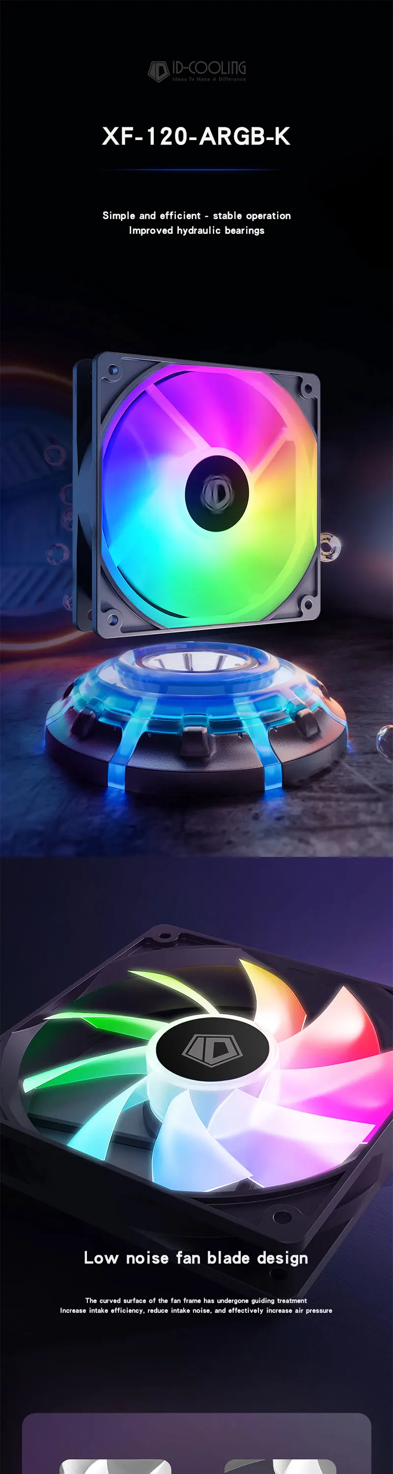 Id-cooling Xf-120-argb-w Pwm Fan With Full White Light - 4-pin ...