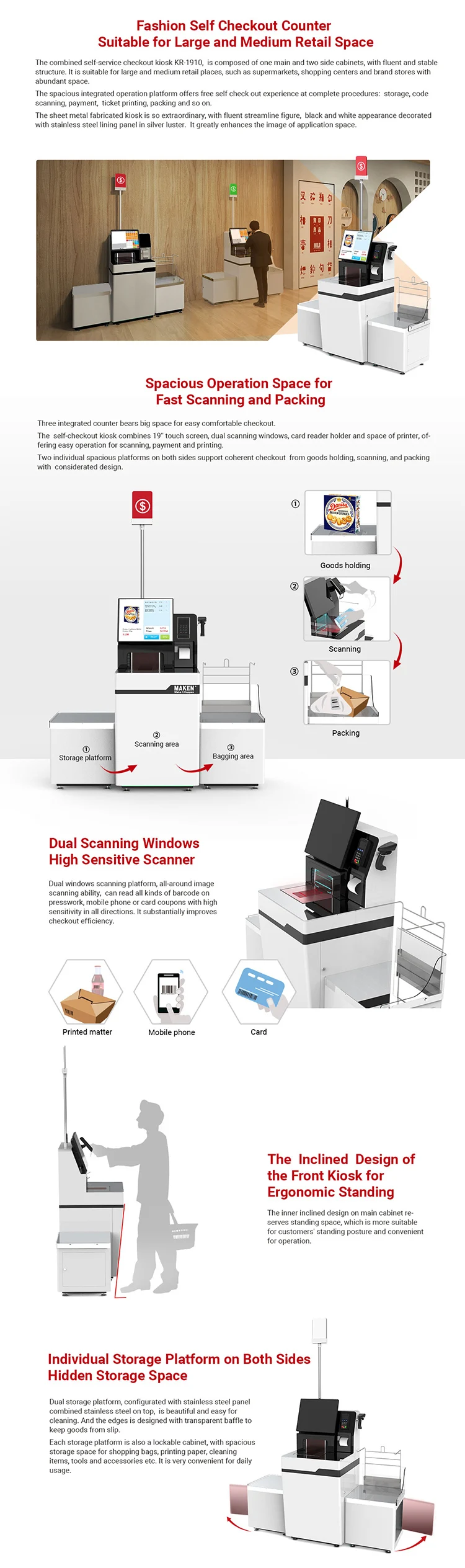 Efficient Self Service Check Out Machines with Touch Screen