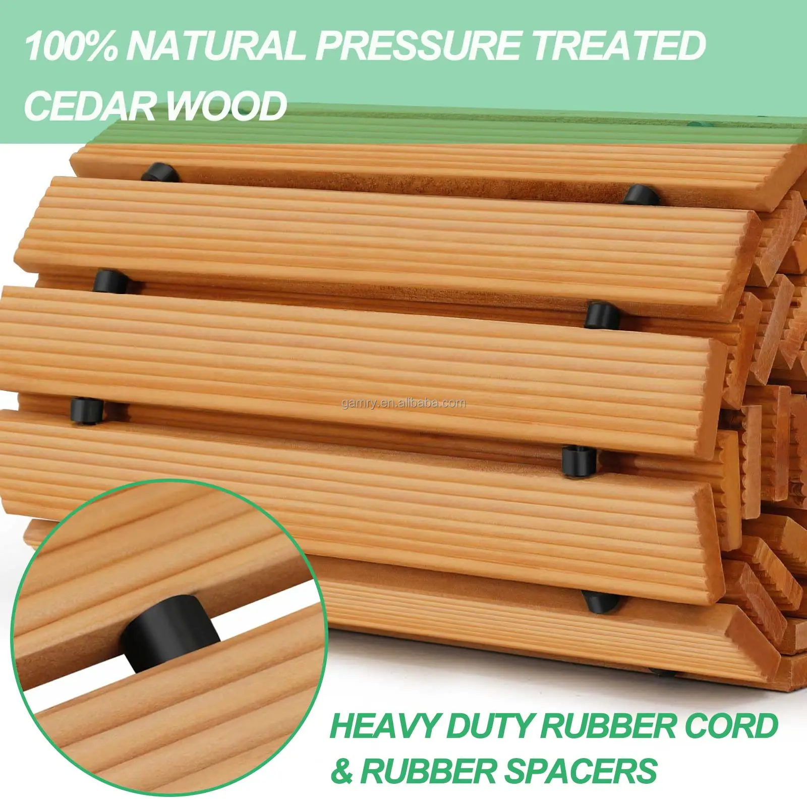 Outdoor Wooden Cedar Roll Out Pathway - Weather-Resistant Garden ...