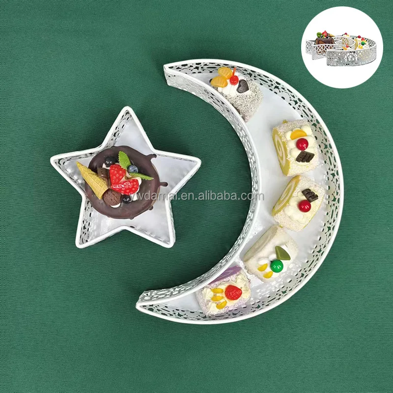 DAMAI Tray - Elegant Eid Mubarak Ramadan Moon Star Decor