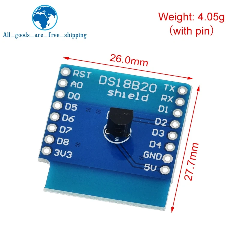 TZT DS18B20 Temperature Sensor Module for WEMOS D1 Mini