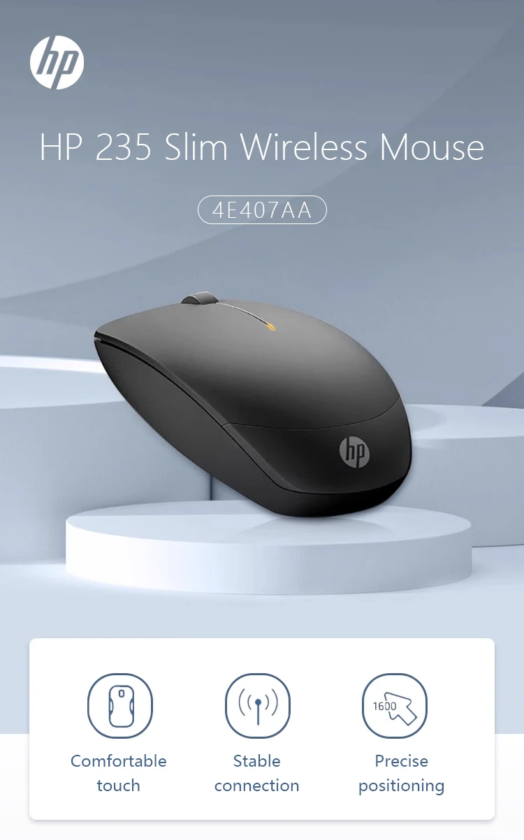 HP 235 Slim Wireless Mouse - Ergonomic Design, AES Encryption ...
