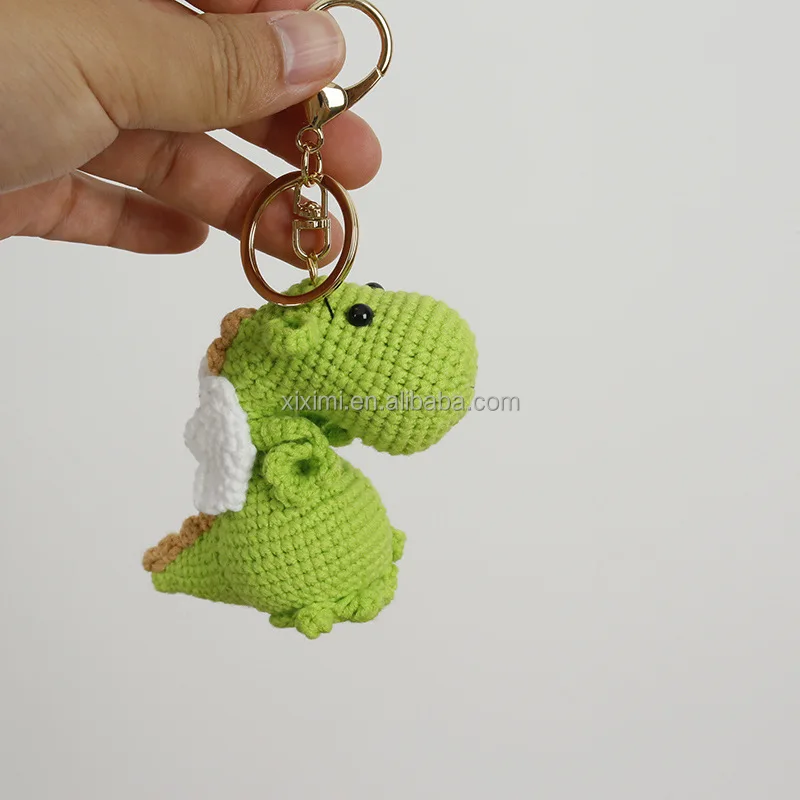 Cute Dinosaur Dino Crochet Animal Amigurumi Key Chain - Buy Cute ...