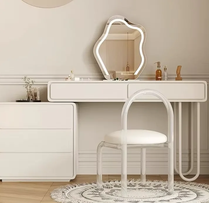 Modern Exclusive Wooden Dressing Table with LED Lighted Mirror for ...