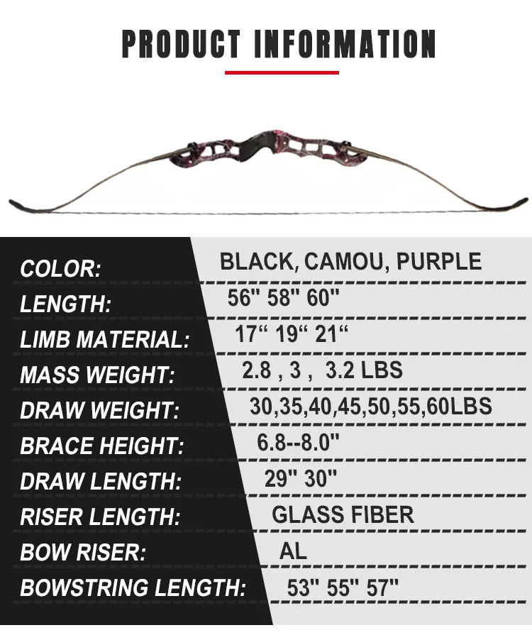 Hi Top Black Archery Recurve Bow - Perfect for Left Handed Hunters