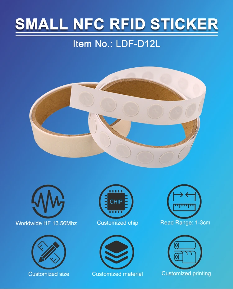 Wholesale 13.56mhz Rfid Tag Custom Mini Size Paper Material Dia 12mm ...