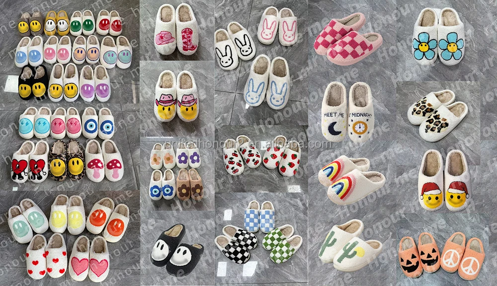 Halloween Jack O Lantern Pumpkin Plush Slide Slippers House Horror Pink ...