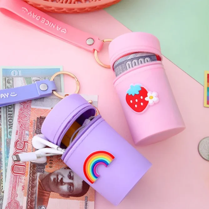 Cute Bucket Portable Bucket Coin Purse Silicone Coin Bag Sundries ...