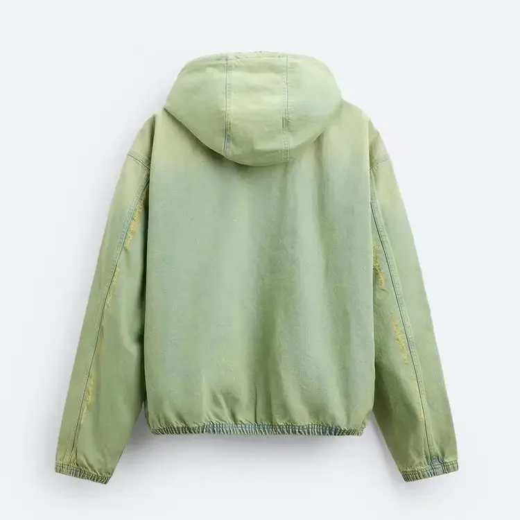 Alibaba.com: Cotton Acid Wash Zip Up Distressed Jean Jacket for Men ...