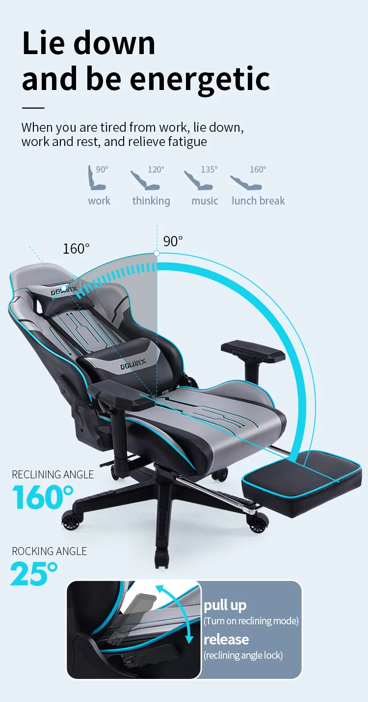 Swivel Office Computer Gaming Chair Silent Racing Wheel Ergonomic Chair ...