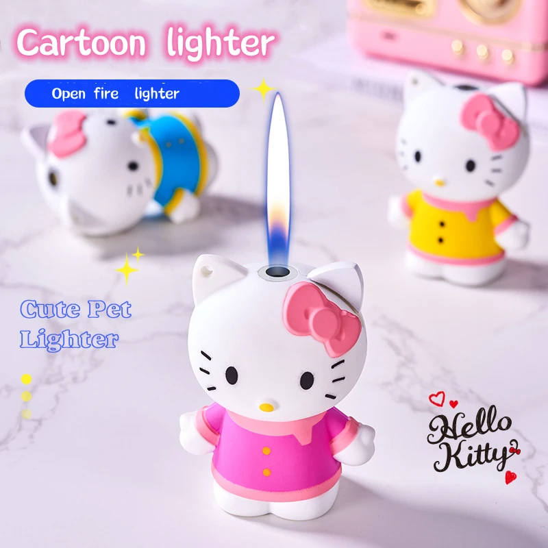 Wholesale 3d Hello Kitty Cartoon Lighter Open Fire Gas Lighter - Buy ...
