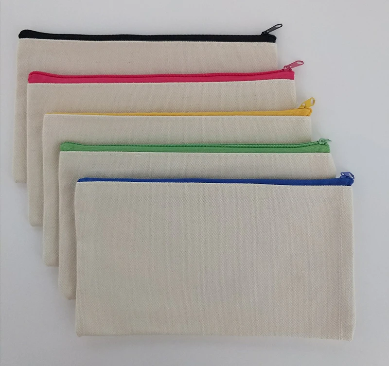 Wholesale Custom Printed Students DIY Stationery Pouch Zipper Cotton ...