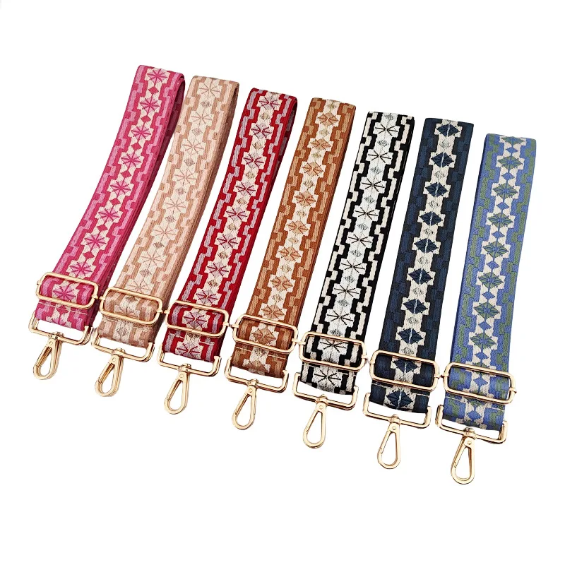 REWIN 2024 New Retro 5cm Glitter Woven Cotton Soft Purse Belt Crossbody ...