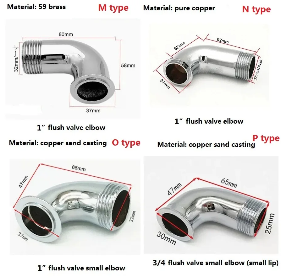 Pedal Flush Valve 1/2" 3/4" 1" Flush Valve Knee Hand Press Flush Valve Fitting Stainless Steel ...