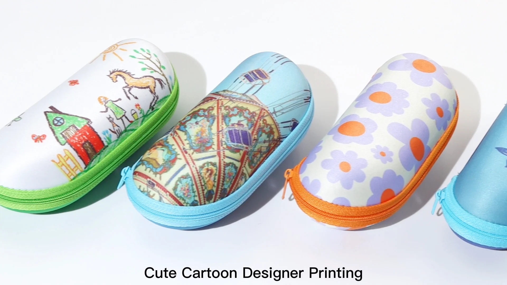 Cute Kids Cartoon Microfiber Eva Kids Sports Glasses Storage Zipper ...