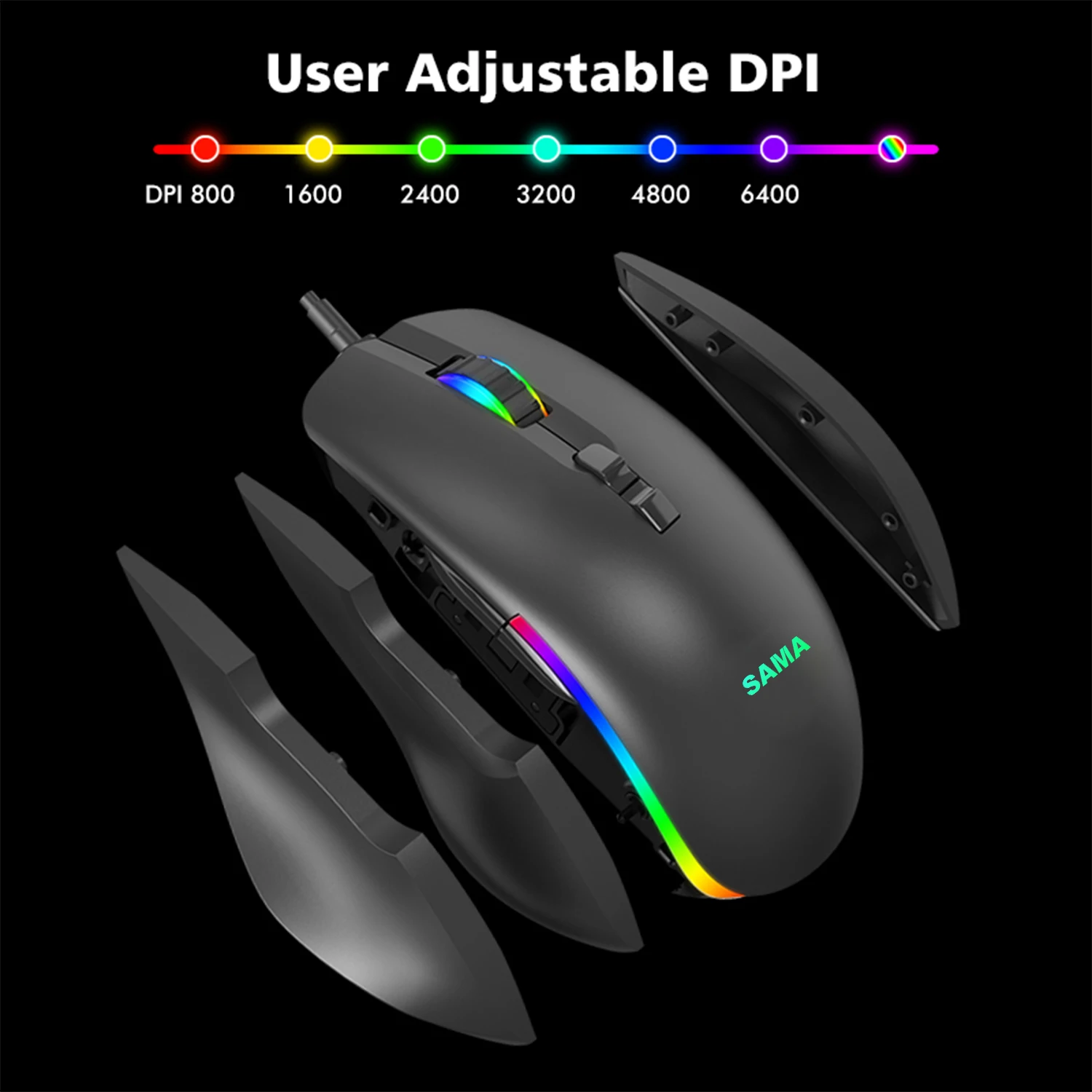 SAMA NEW Style Daily Office Work Wired Mouse High Dpi USB Wired Laptop ...