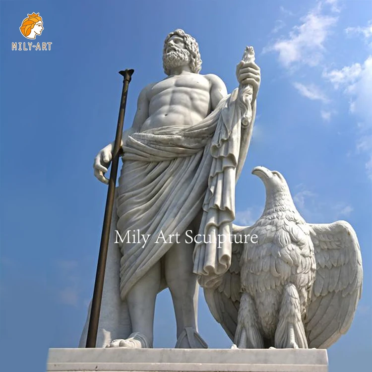 Life Size Classical Greek Figure Sculpture - Marble Zeus Statue