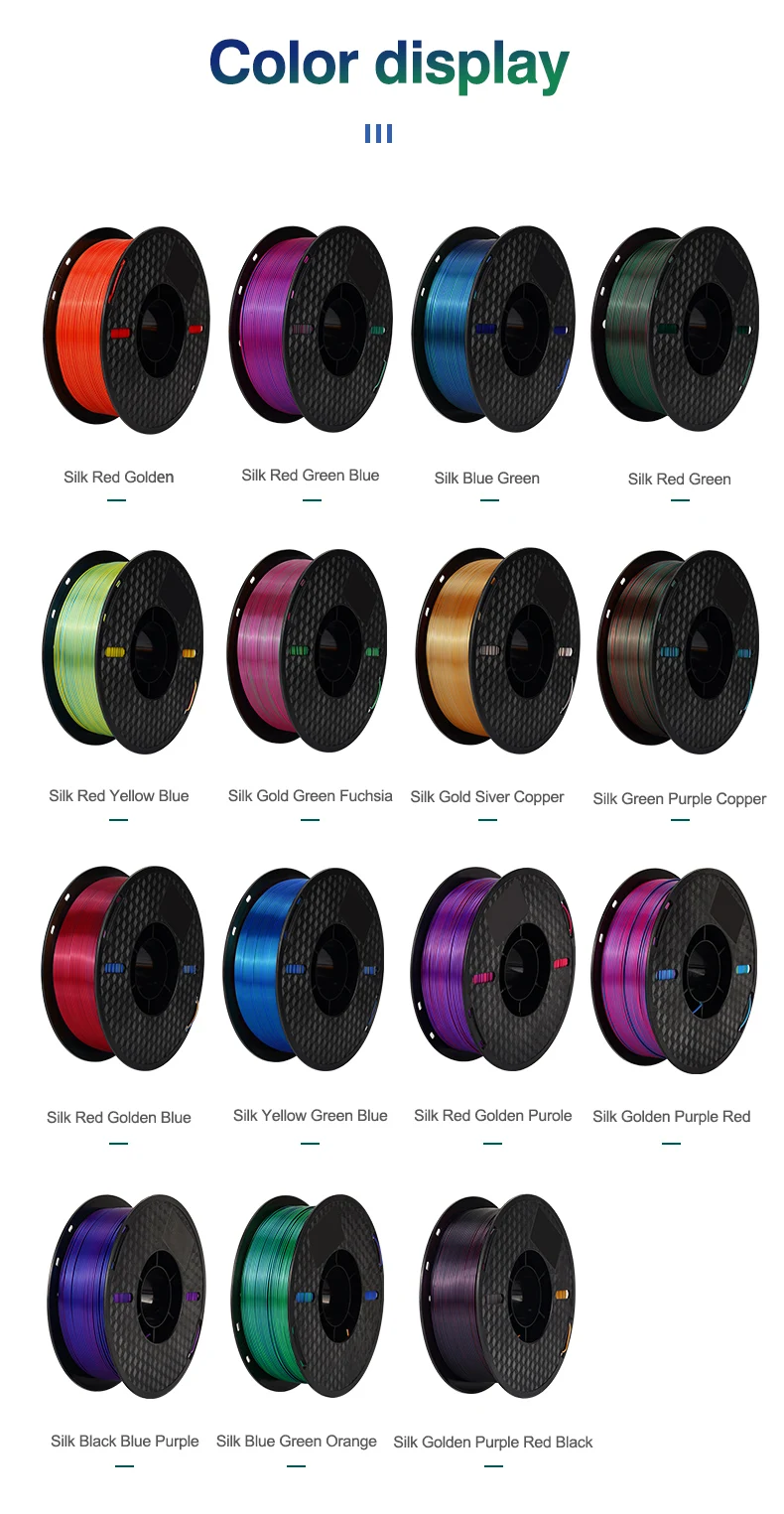 KINGROON Tri-Color Silk PLA Filament - Precision 3D Printing