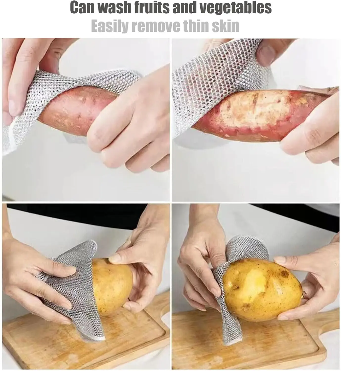 FF2452 Kitchen Wire Dishwashing Rag Pots Grills Dish Cleaning Cloths ...