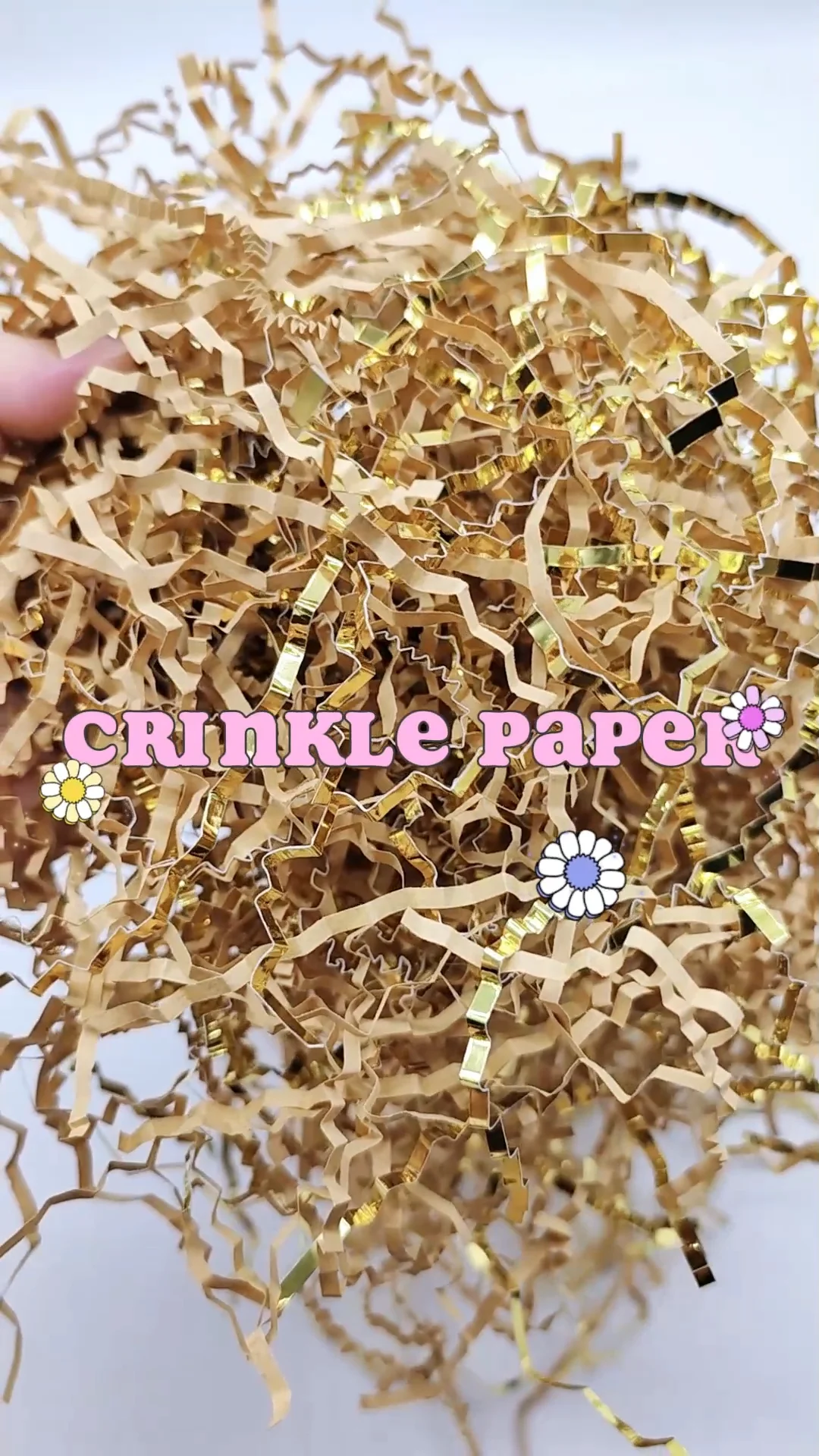 Beautiful White And Gold Lafite Colorful Shredded Crinkle Paper Craft ...