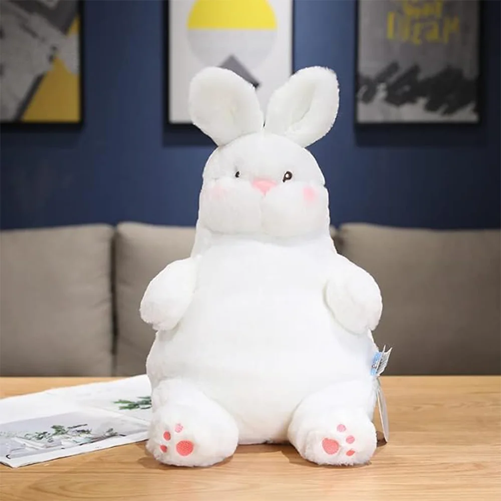 Ultra-silky Sitting White Bunny Stuffed Plushie Rabbit Weighted Plush ...