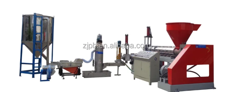 Double Stage Two Screw Barrel PP PE ABS Plastic Recycling Pelletizing ...