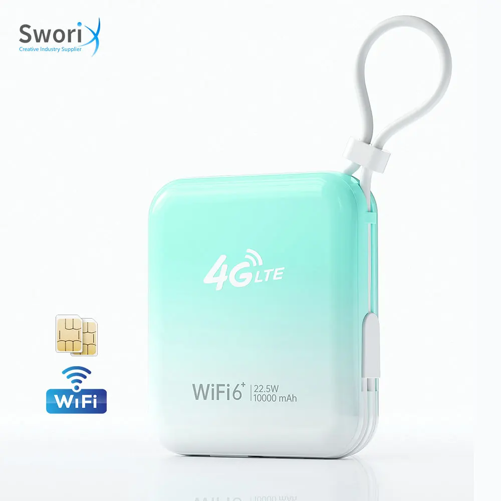 Sworix 10000mah Pocket Wifi 4g Router Wireless Mifi Sim Card Solt ...