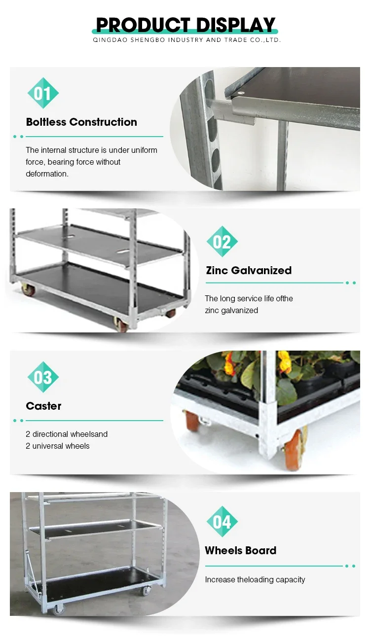 Four Wheels Danish Adjustable Nursery Pallet Rack Shelves Metal ...