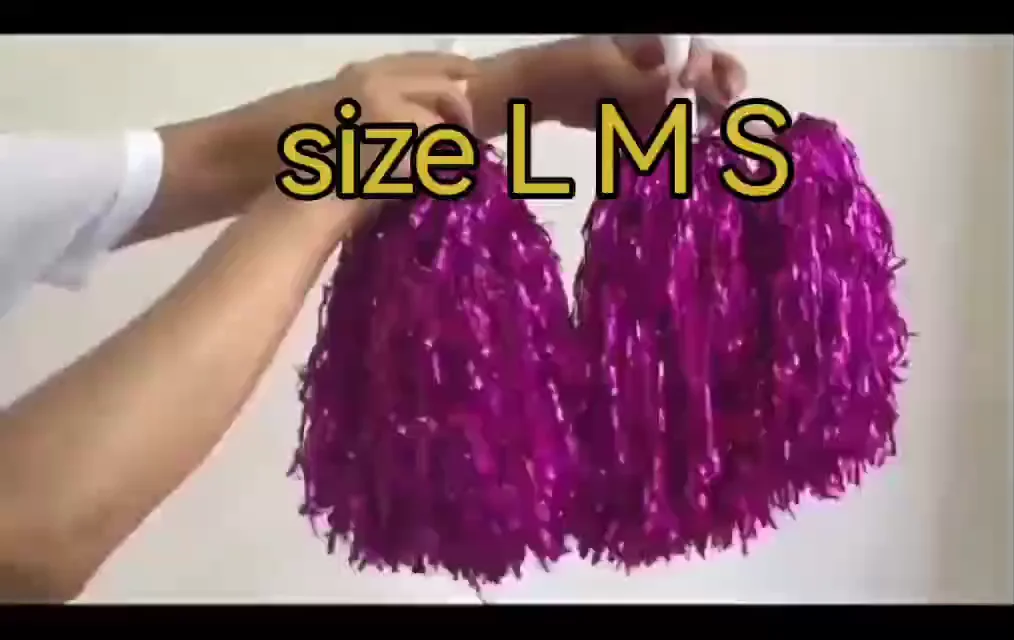 Cheerleading Pom Poms Cheer Metallic Foil Tassels With Handle For Game ...