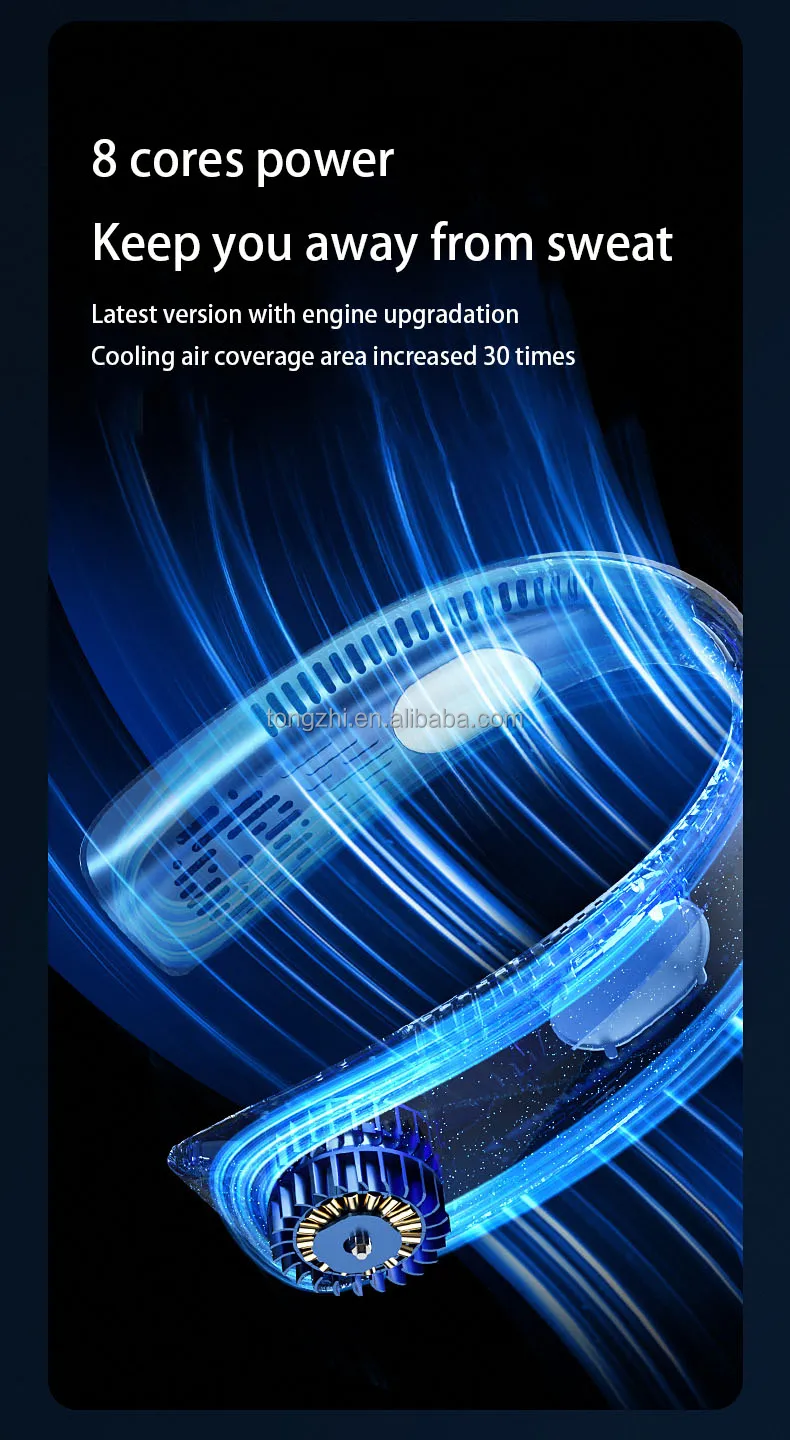 Wearable Neck Fan Usb Portable Cooling Fan Outdoor Rechargeable Sports ...