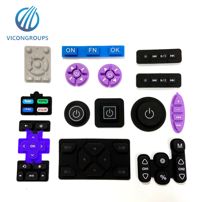 Custom Mold Silicone Rubber Push Buttons Backlit Single