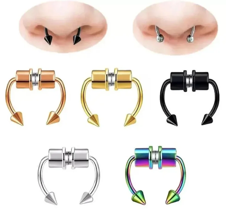 Customizable Labret Nipple Belly Toe Belly Button Septum Fake Nose ...