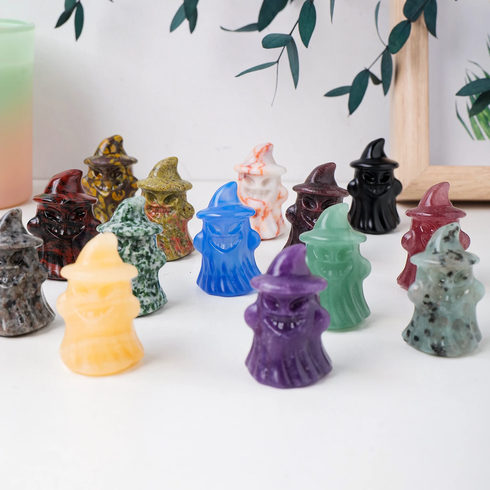 Wholesale 1.2inch Natural Healing Gemstone Ghost Crafts Crystal Carving ...