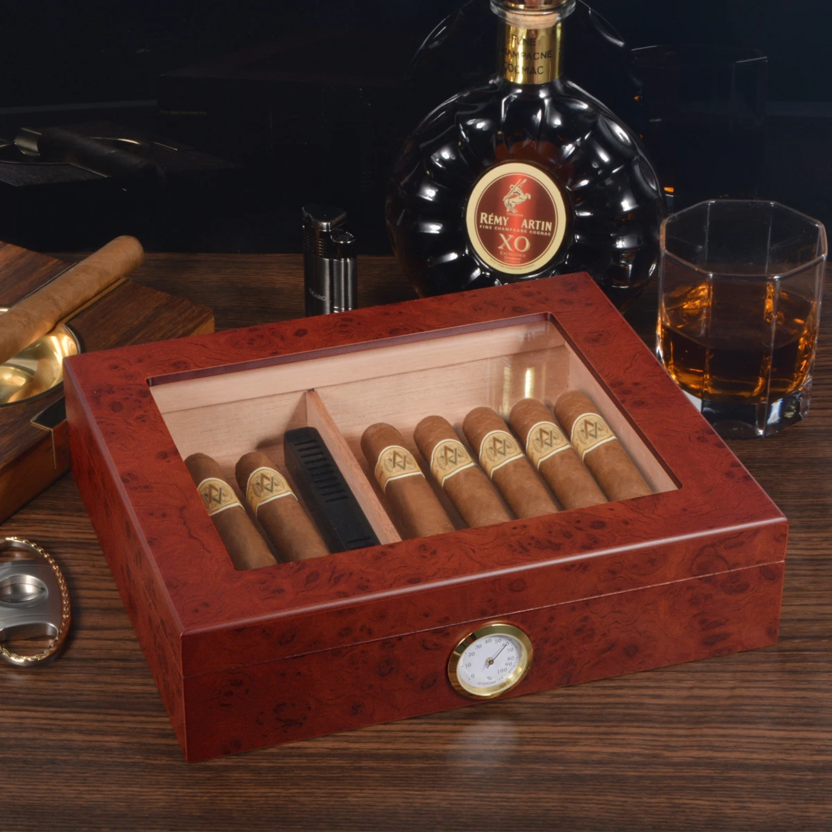 Walnut Handmade Cigar Humidor Acacia Wood Box Cajas De Puros Al Por ...