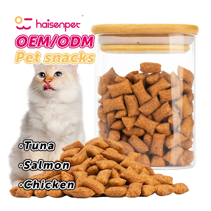 Private Label Cat Biscuits Tuna Salmon Chicken Flavor Dry Cat Treats ...
