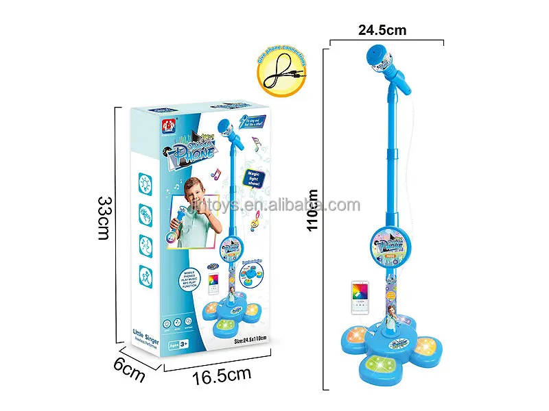 Jinming Kids Plastic Microphone Toy with Light and Stand - Unisex ...