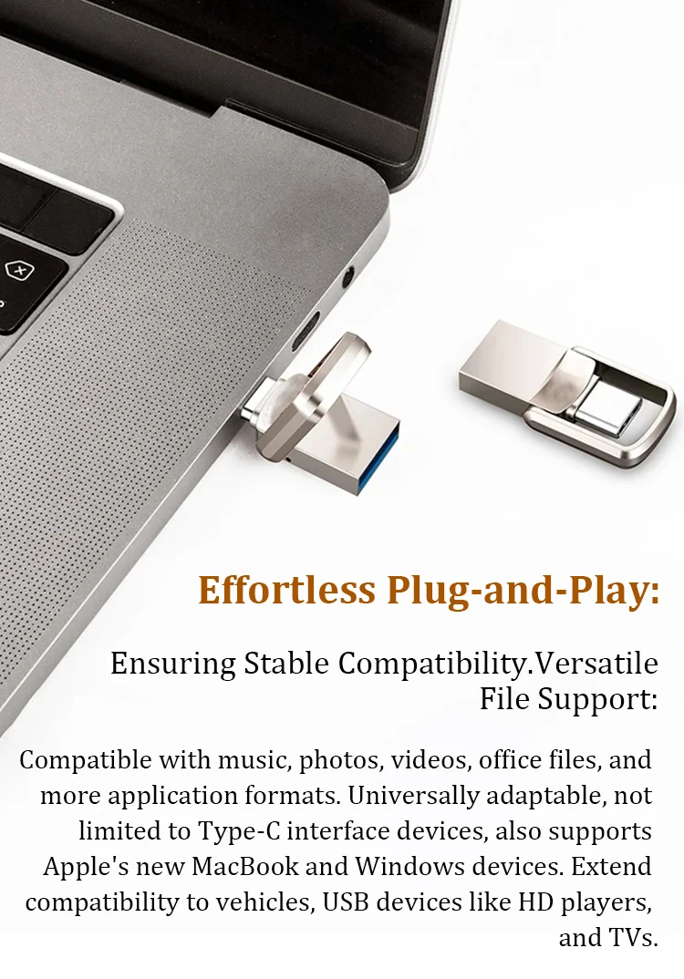 Swivel Metal 2in1 Usb Stick 4gb 8gb Otg 2.0 Key Pendrive 16gb 32gb Type ...
