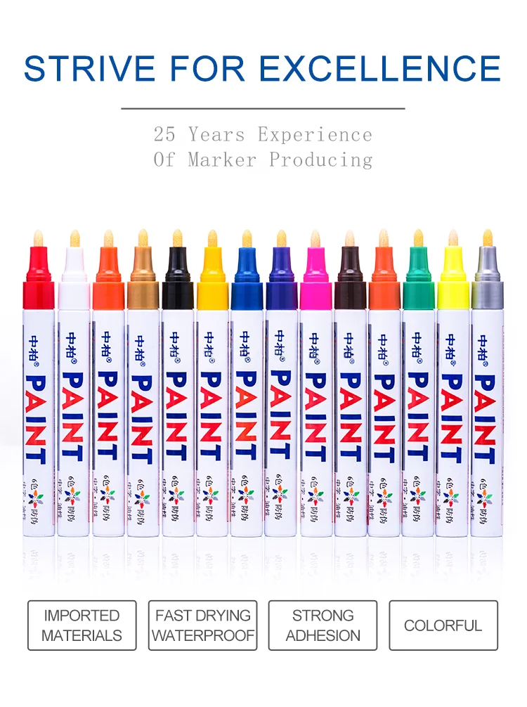 Sipa Permanent Paint Indelible Ink Color Art Marker Pen Set