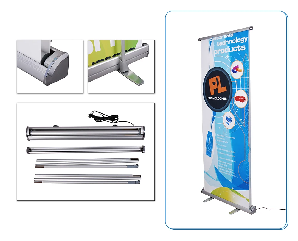 Aluminum Electric Scrolling Display Roll Pop Up Stand Banner - Buy Roll ...
