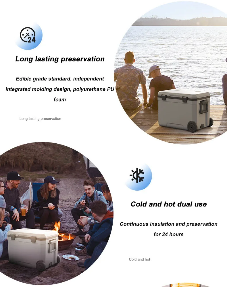 Food Insulated Outdoor Kitchen Picnic Camping Cooler Incubator Pu 45l ...