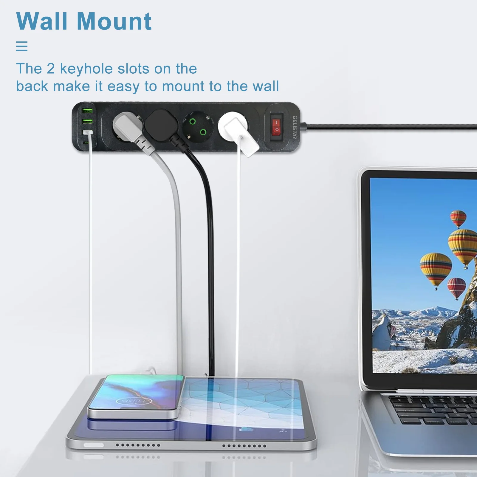 European Power Socket 4 Outlets With 3 Usb Ports And 1 Type C Port ...