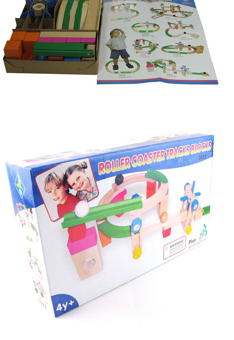 New Arrival Baby Wooden Roller Coaster Track Ball Game Educational ...