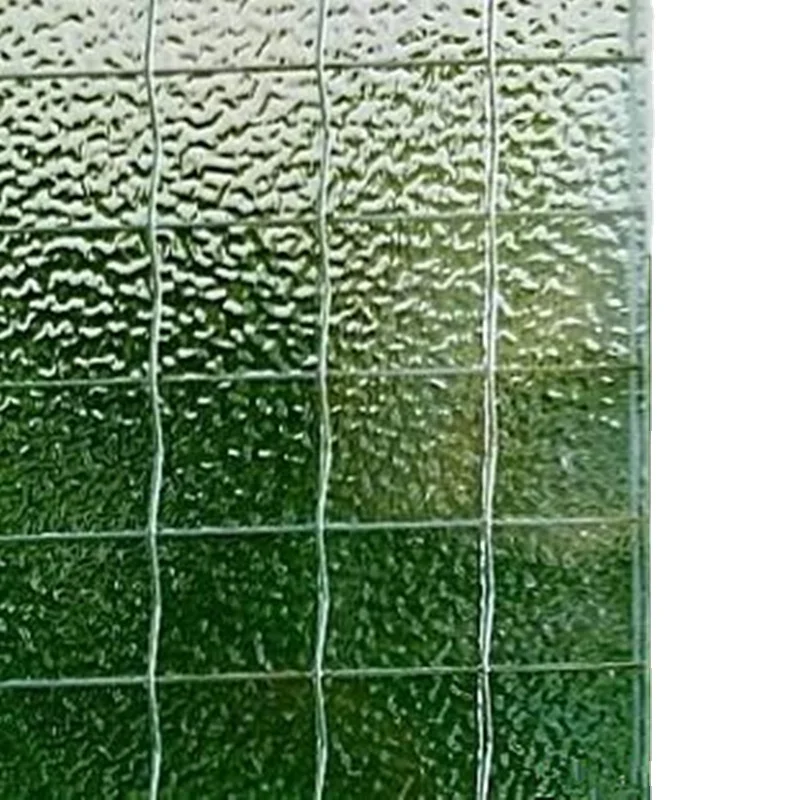 Bouwdeur Clear Colored Nashiji Pattern 6mm Wire Reinforced Glass