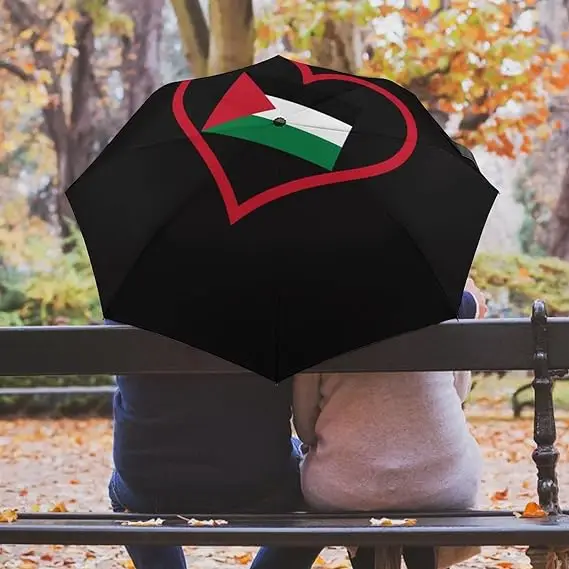 Custom Foldable Palestine Flag Umbrella - 3-Fold Manual