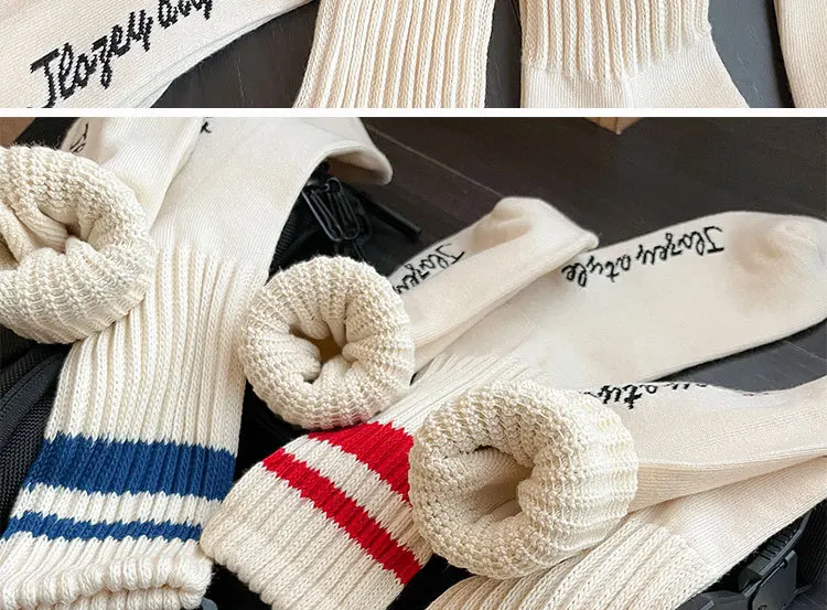 Custom Thick Ribs Stripe Socks - Organic Cotton & Comfort