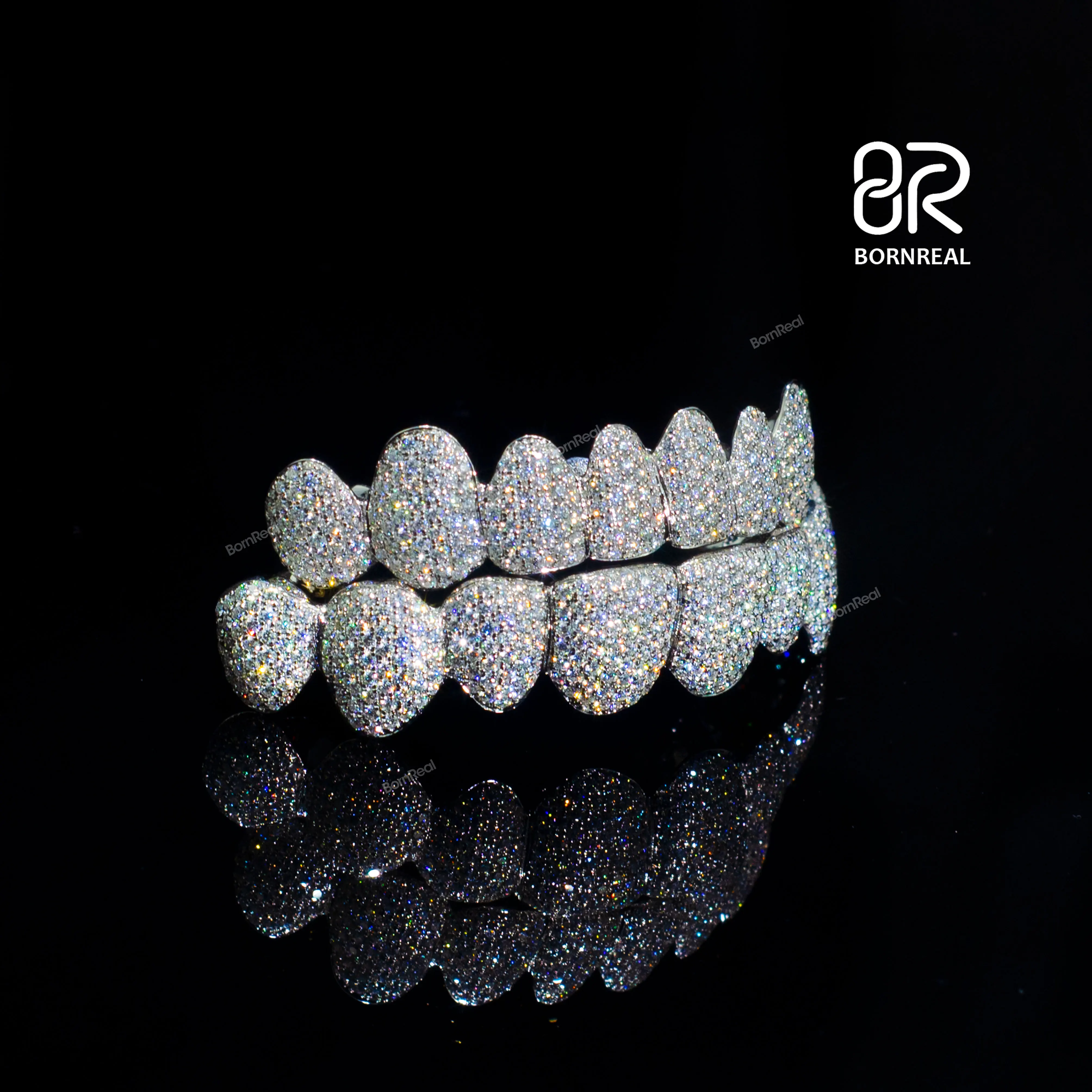 Custom Vvs Iced Out Diamond Moissanite Grillz Top Or Bottom Invisible ...