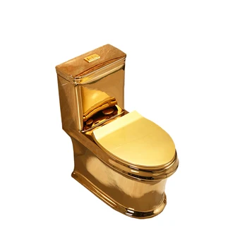 Hot Selling Bathroom Golden Sanitary Ware Wc One Piece Ceramic Luxury ...