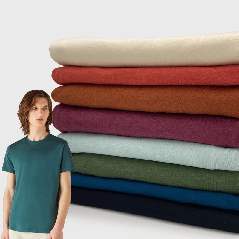 180gsm Combed Knitted 95% Cotton 5% Spandex Lycra Stretch Single Jersey ...