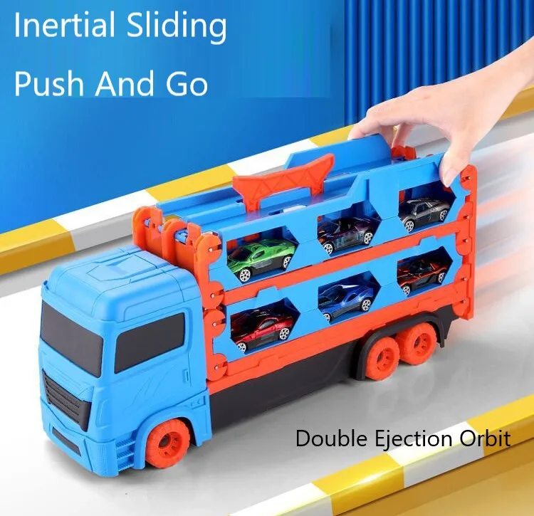 Children's Inertia Sliding Container Car Foldable Two-layer Truck ...