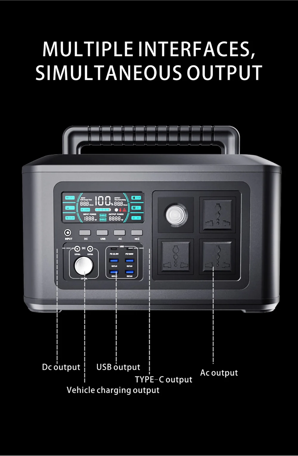 Energy Storage Portable Power Station Huge Capacity 1000w Portable ...